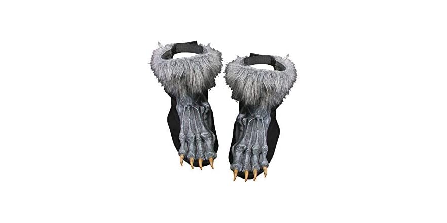 Werewolf Shoe Covers, Gray, Adult