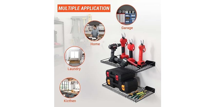 Wallmaster Garage Wall Shelf 2 Pack Black