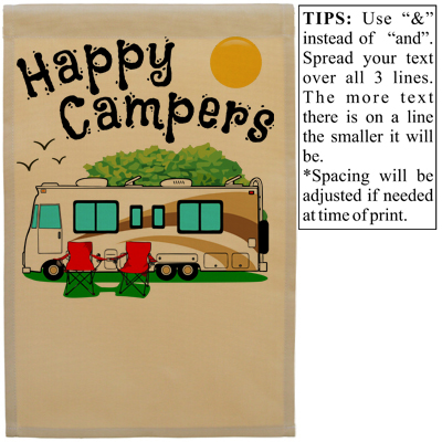 Amazon.com : Happy Campers Personalized Motorhome Campsite Flag ...
