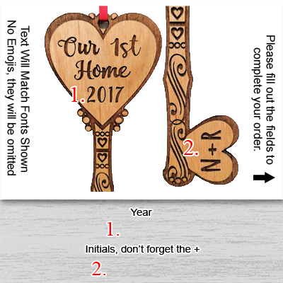 Amazon.com: Our First Home KEY to Couples Heart Personalized Wood ...