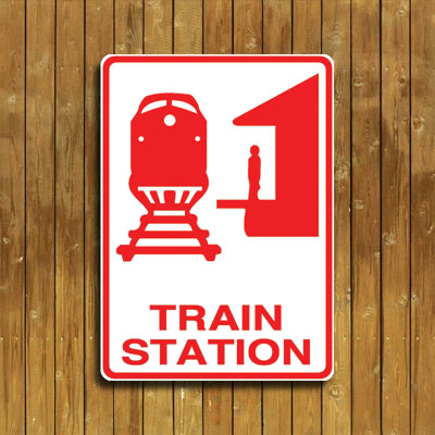 Amazon.com: Train Station Sign, All aboard!: Home & Kitchen