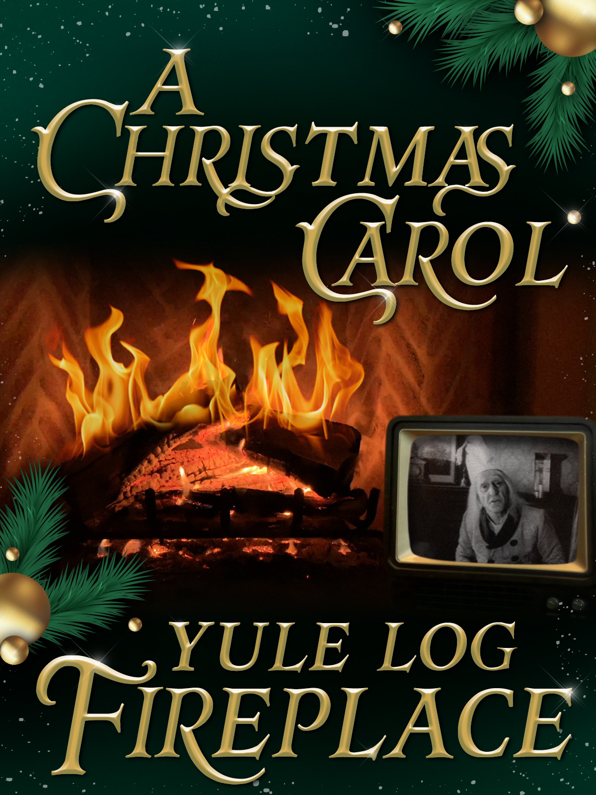 Prime Video: A Christmas Carol Yule Log Fireplace
