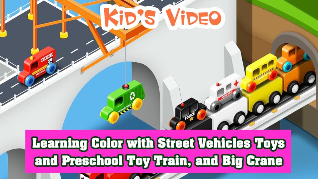 Watch Learning Color with Street Vehicles Toys and Preschool Toy Train ...