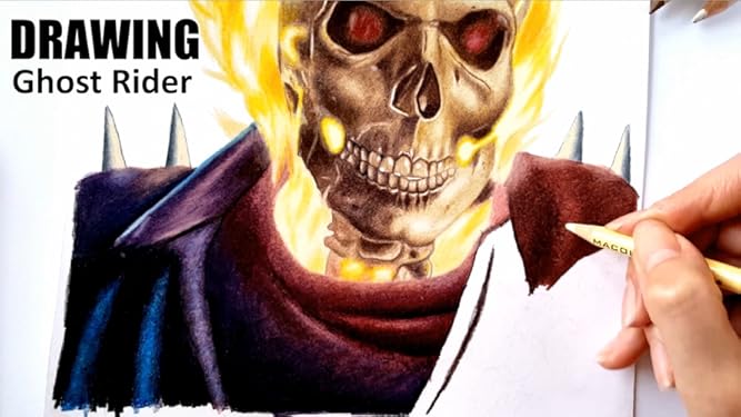 How To Draw Ghost Rider Step By Step For Kids