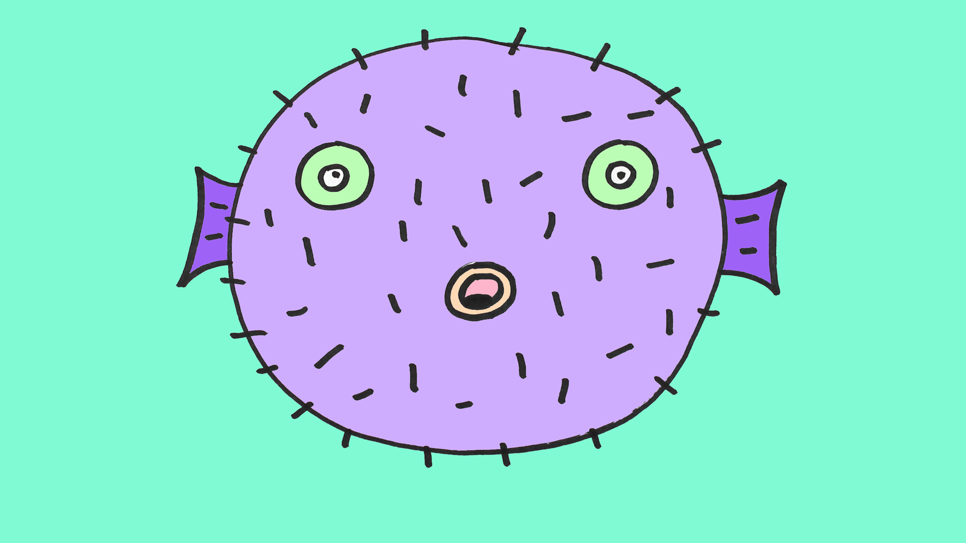 How To Draw A Puffer Fish Step By Step