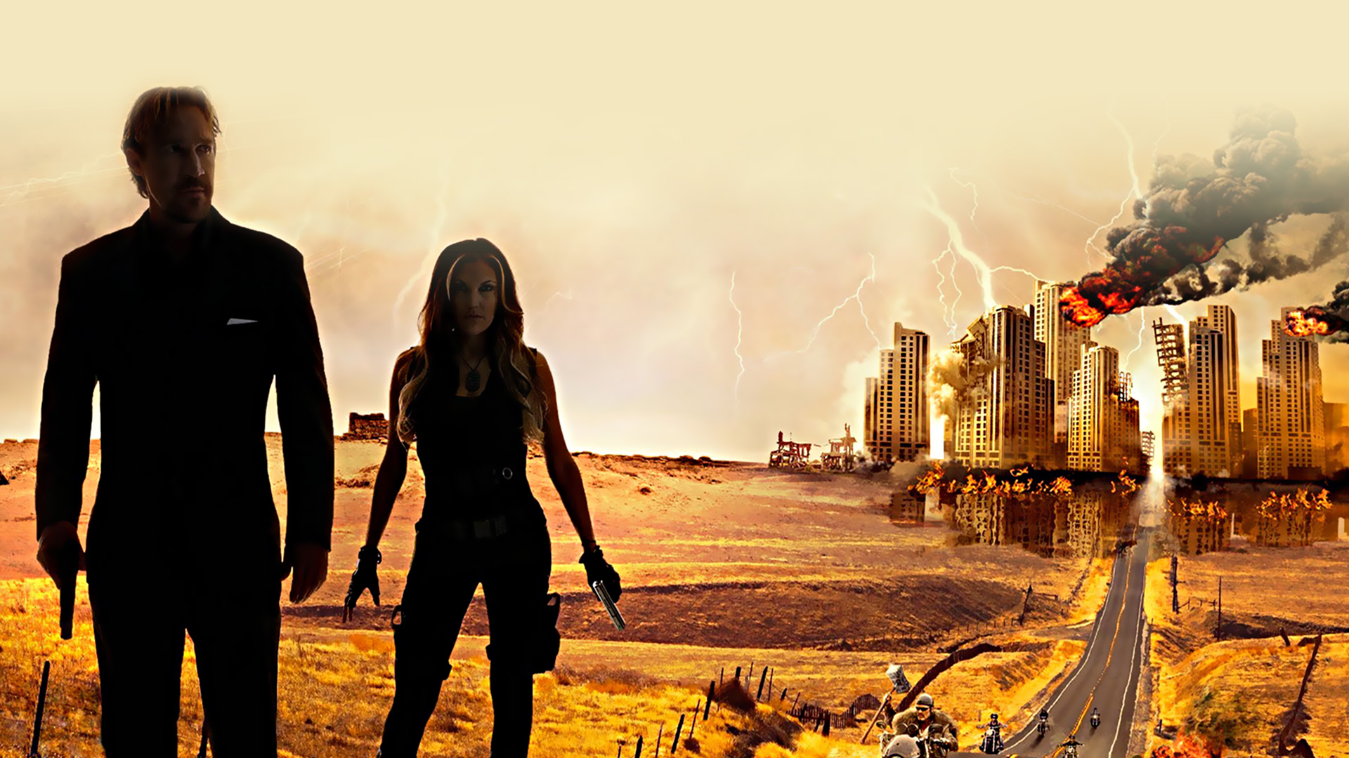 Woman Walking Away From Explosion