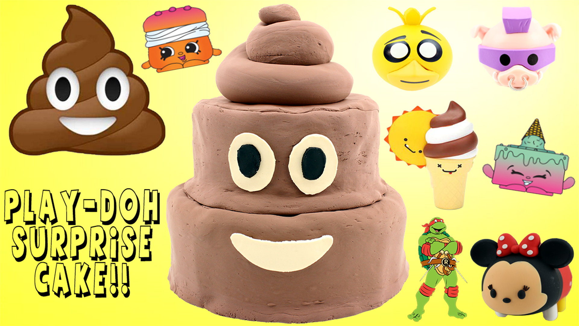 Amazon.co.jp: Poop Emoji Play Doh Surprise Cake opening with BFFs, Five ...