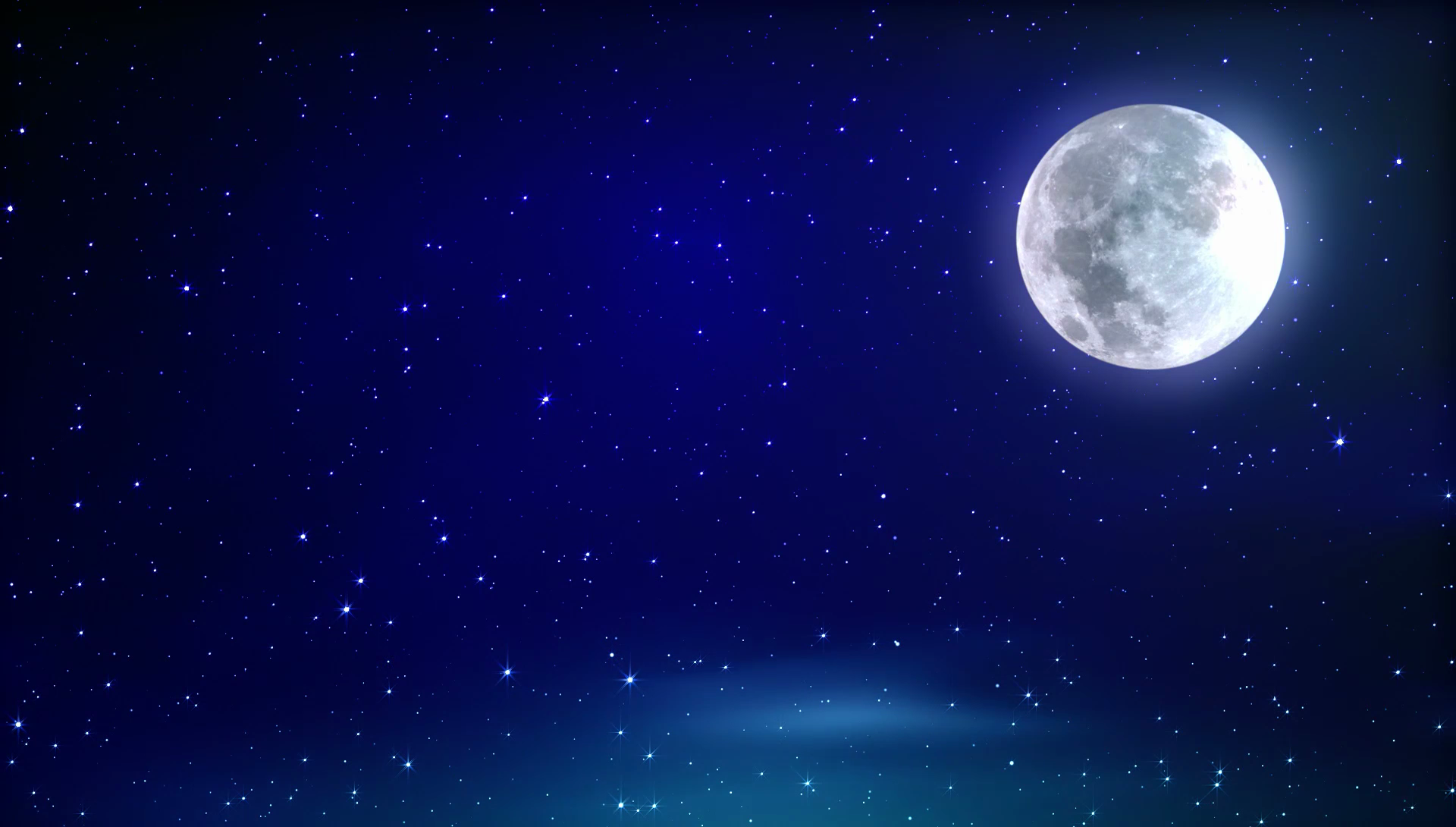 Watch Full moon blue night sky with thunder and night creatures ambient ...