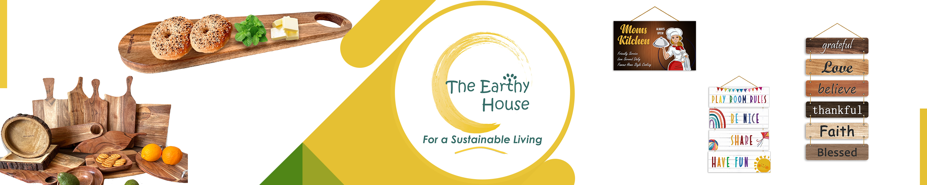 Amazon.ae: The Earthy House: Wooden Serveware