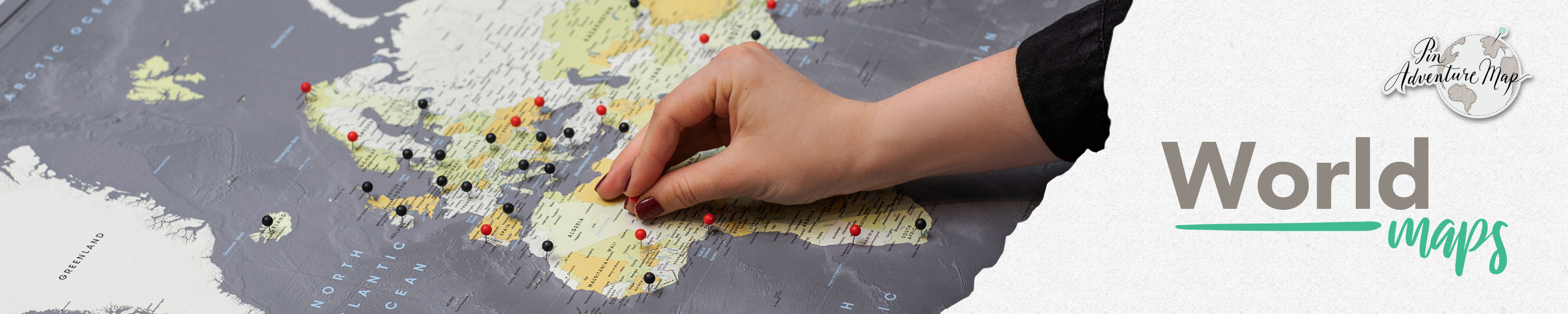 Amazon.co.uk: Pin Adventure map: World map Canvas