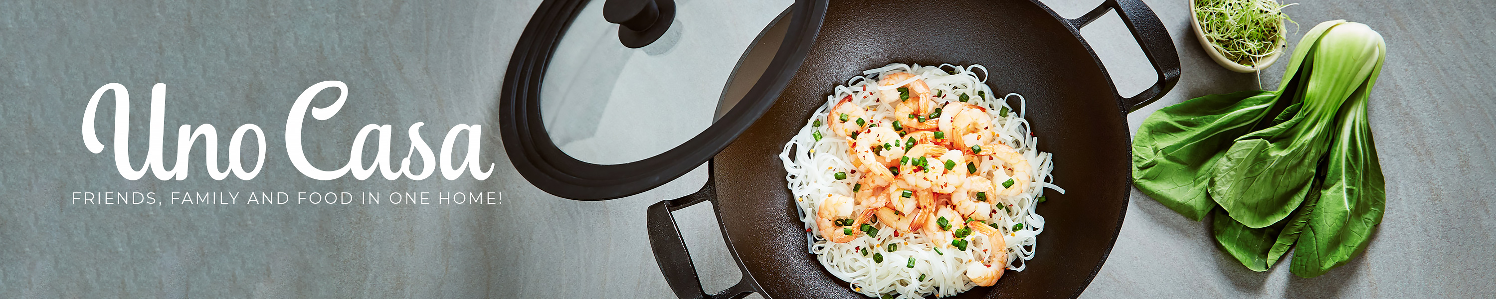 Amazon.co.uk: Uno Casa: Cast Iron Wok Pan