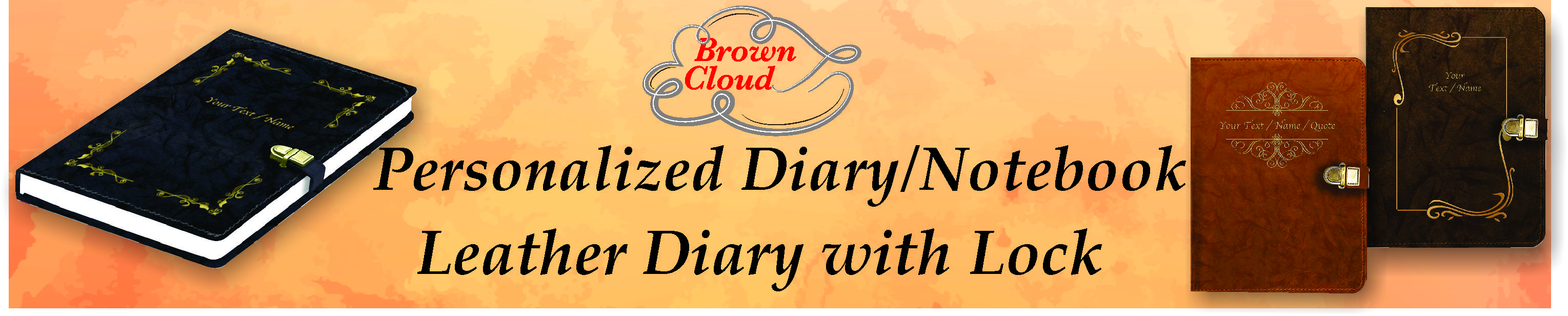 Amazon.in: Brown Cloud: Customized Leather Diary with Lock