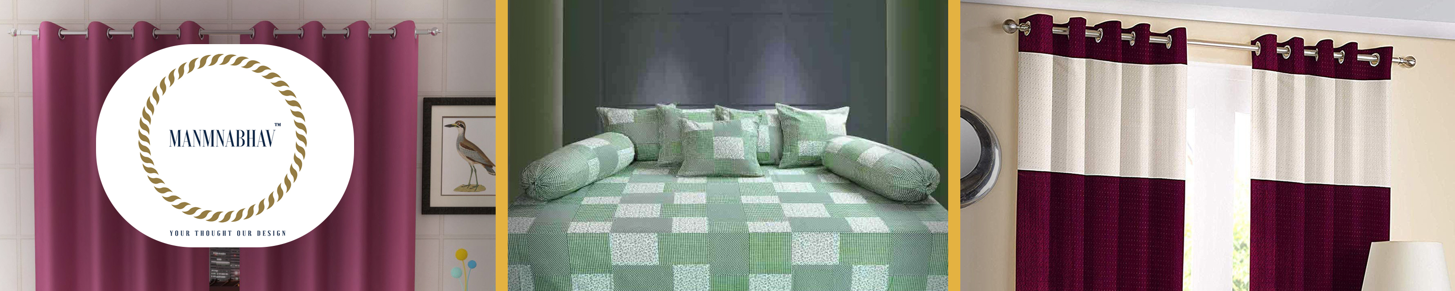 Amazon.in: MANMNABHAV: Polyester Punch Patch Curtains