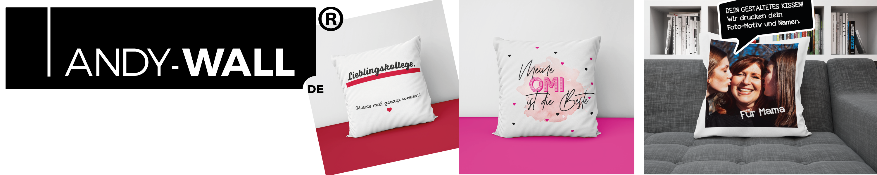 Amazon.de: Andy-Wall: Kissen mit Aufdruck