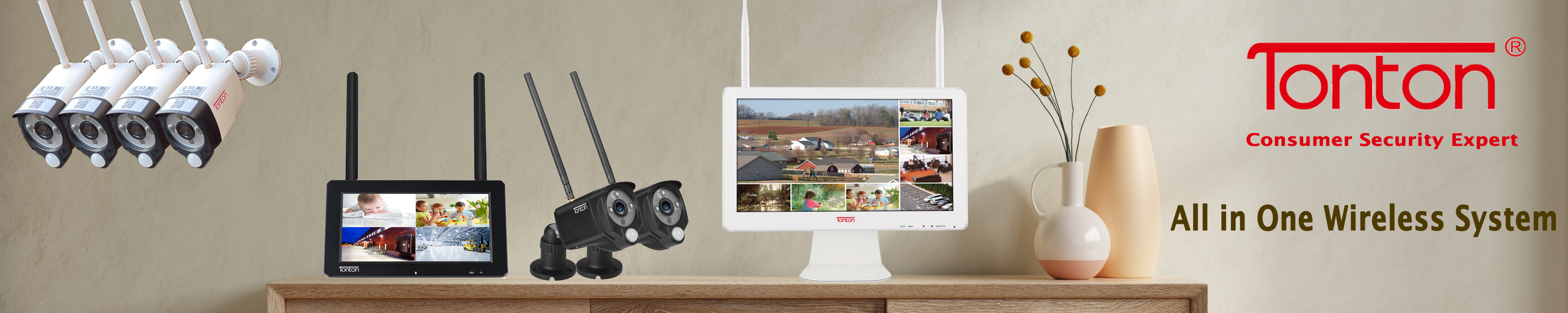 Amazon.co.uk: Tonton security: Wireless System with Monitor