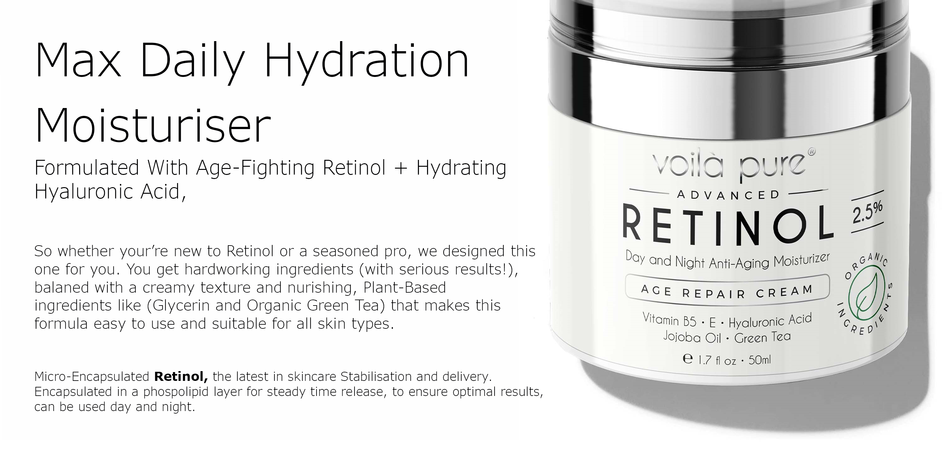 Amazon.co.uk: Voilà Pure: Retinol Cream
