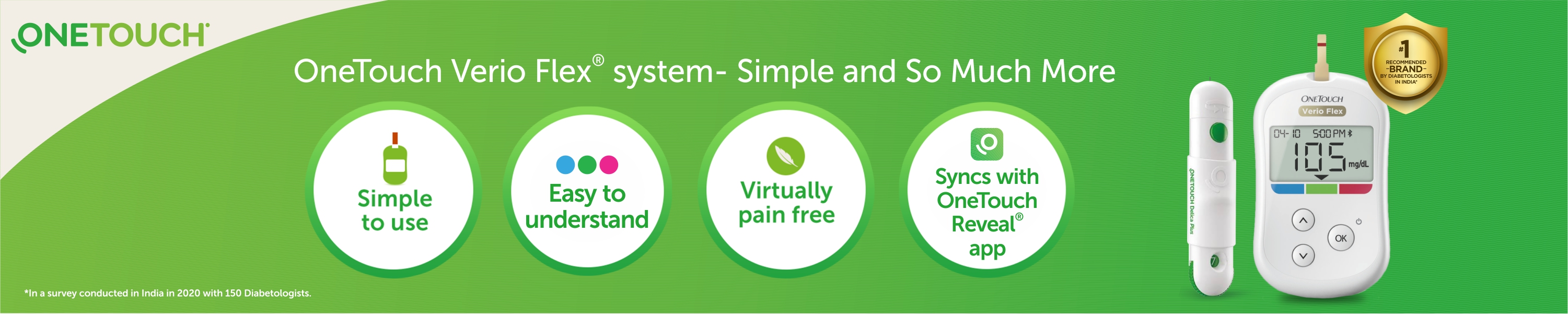 Amazon.in: OneTouch: OneTouch Verio Flex Glucometer