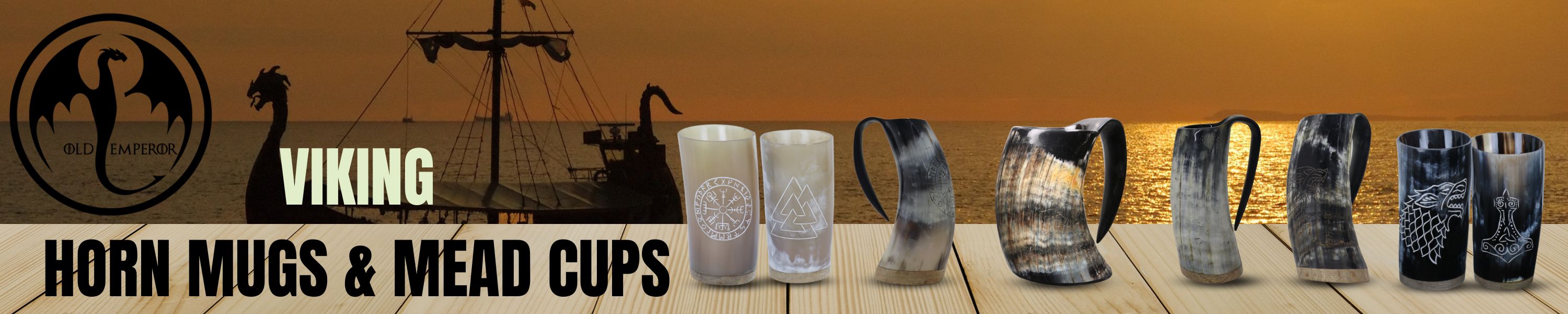 Amazon.co.uk: OLD EMPEROR: Horn Mug & Mead Cups
