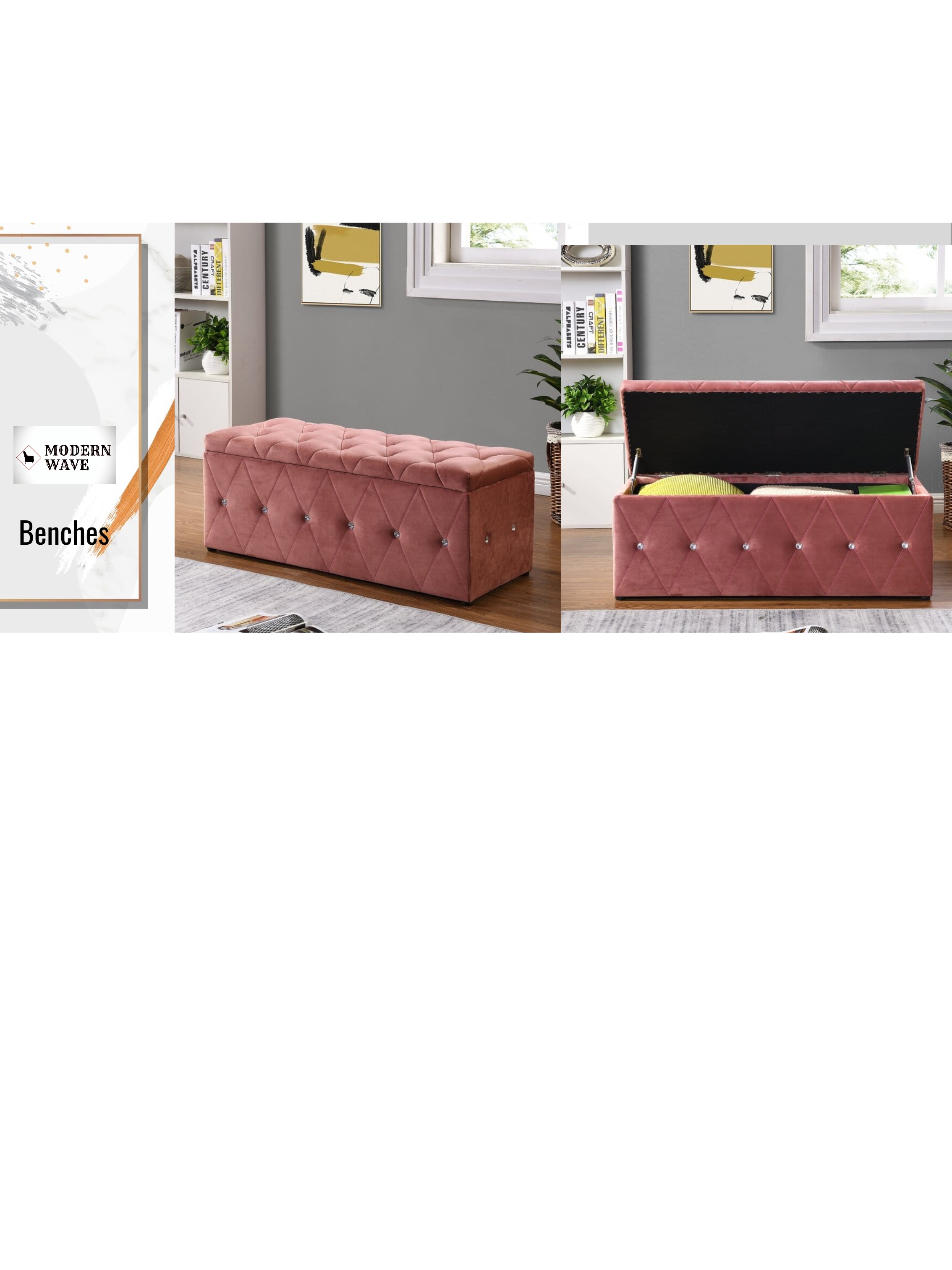 Amazon.in: MODERN WAVE ®: Ottoman Benches