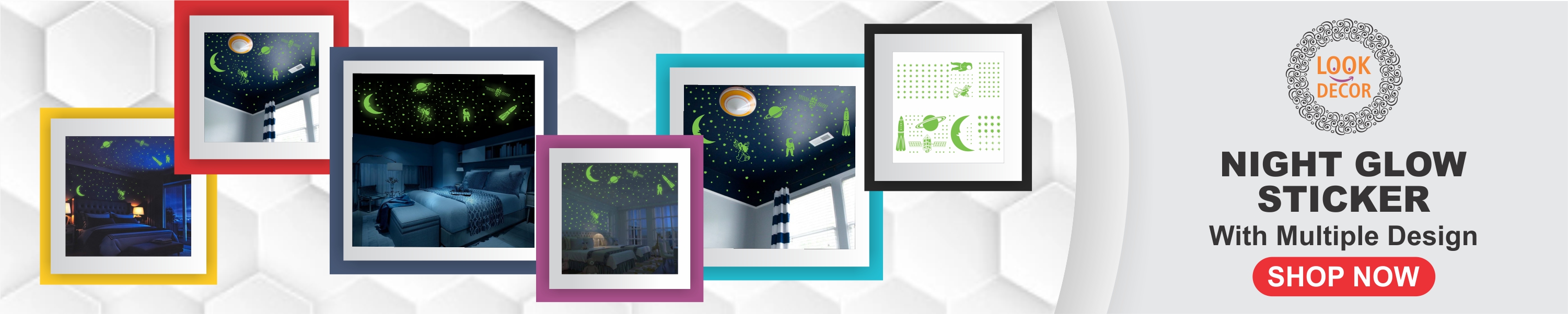 Amazon.in: LOOK DECOR 3D MIRROR ACRYLIC WALL STICKER: NIGHT GLOW STICKERS