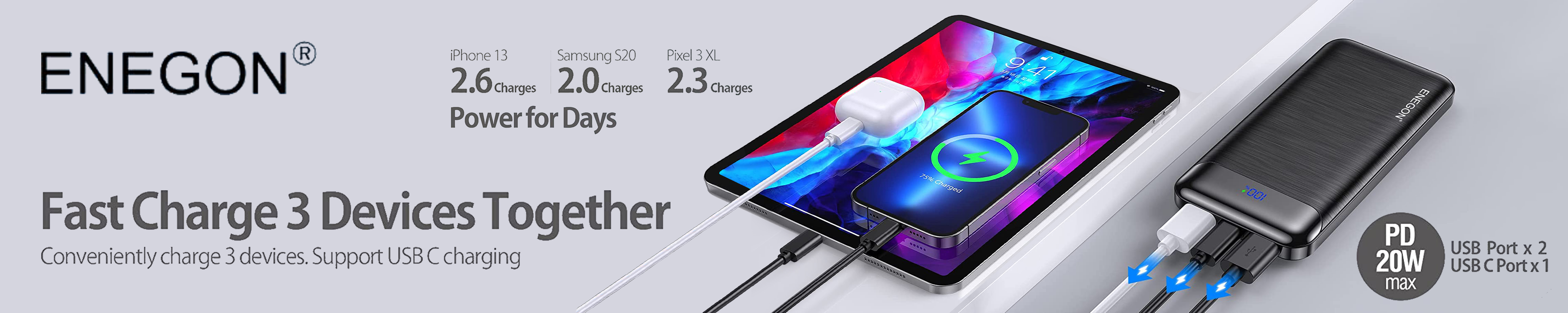Amazon.com: ENEGON: Power Bank & Charger Set