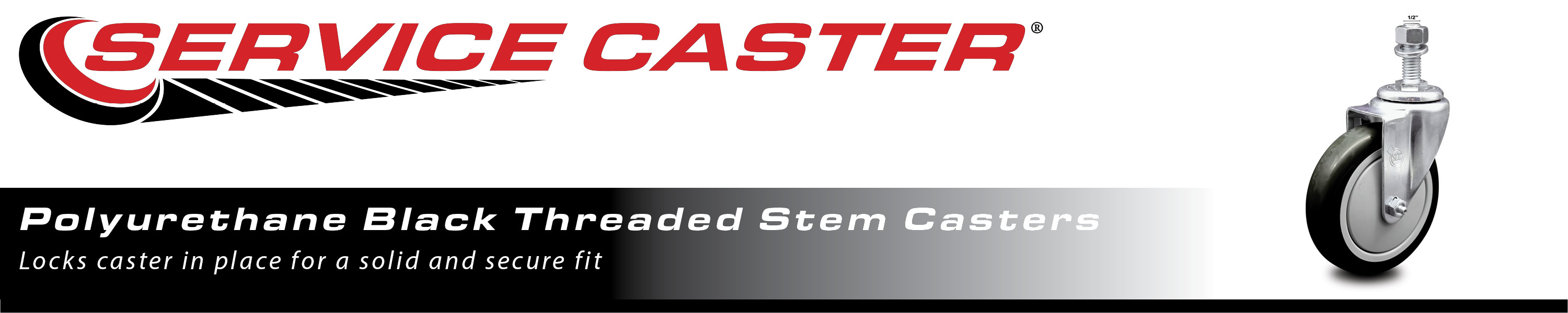 Amazon.com: Service Caster Corporation: Polyurethane Black Threaded Stem