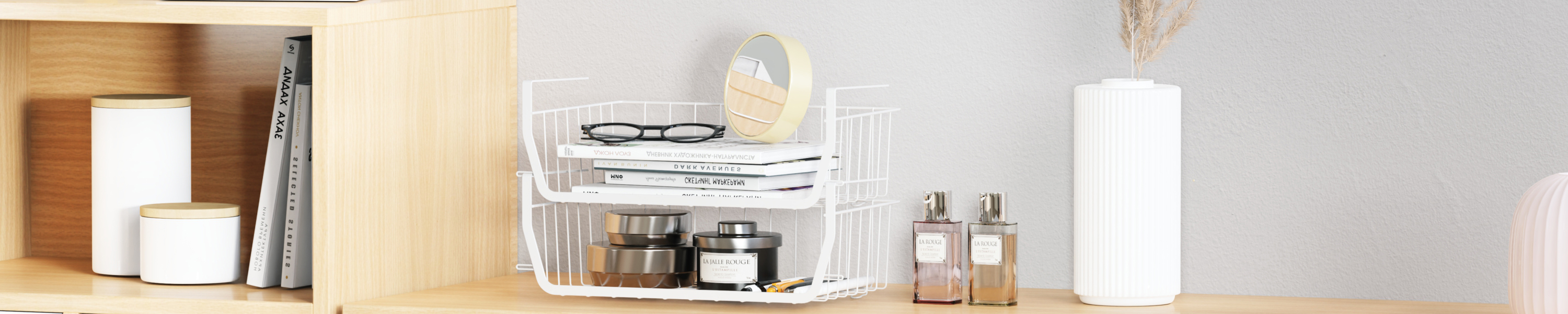 Amazon.com: Warmfill: 4 Pack Stackable Under Shelf Basket