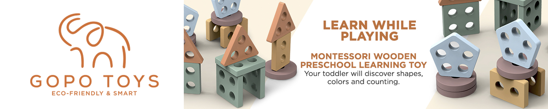 Amazon.com: GOPO TOYS : Wooden Stacking Toy Style B